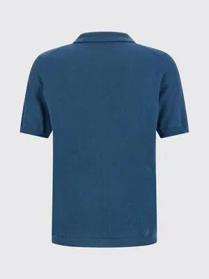 ROBERTO COLLINA Cotton Blend Polo Shirt - Blue