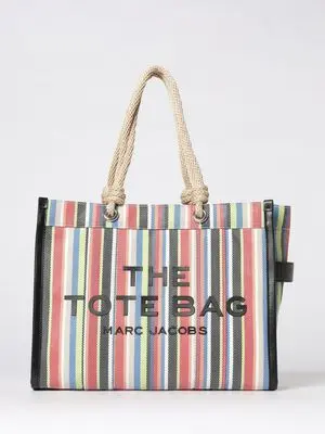 Marc Jacobs The Large Tote Bag In Multi Striped Pvc - Beige