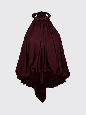 Zimmermann Cropped Silk Halterneck Top With Jeweled Collar - Wine