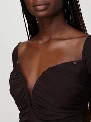Elisabetta Franchi Crêpe Asymmetrical Mini Dress