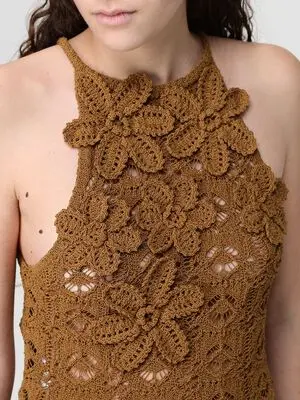 Pinko Macramé Lace Nymphea Top - Brown