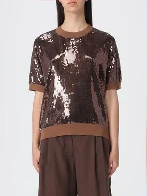 Liu Jo Viscose Knit Sweater With Sequins - Biscuit