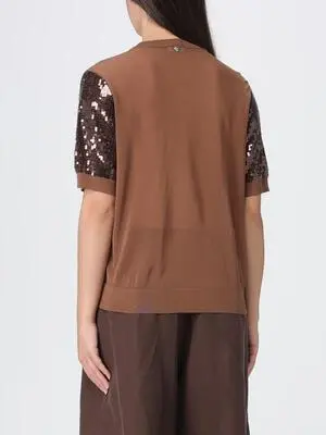 Liu Jo Viscose Knit Sweater With Sequins - Biscuit