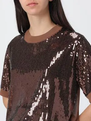 Liu Jo Viscose Knit Sweater With Sequins - Biscuit