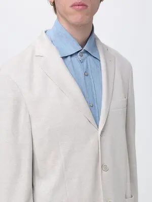 Eleventy Single-breasted Linen And Cotton Blazer