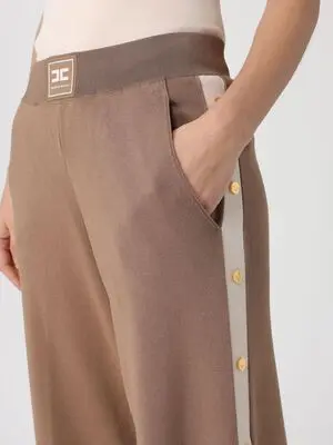 Elisabetta Franchi Wide Leg Trousers - Beige