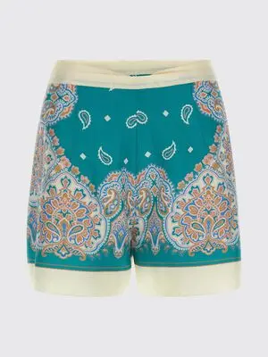 Pinko Satin Shorts With Ethnic Print - Multicolor