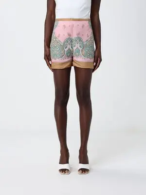 Pinko Satin Shorts With Ethnic Print - Pink