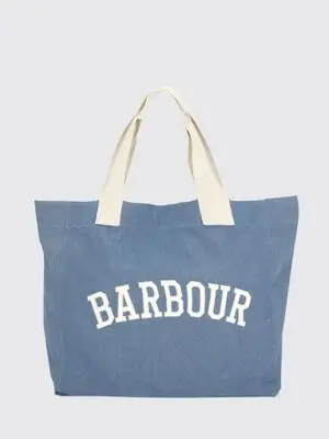 Barbour Emily Bag In Cotton Denim With Embroidered Logo - Blue