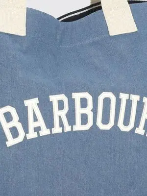 Barbour Cotton Denim Tote Bag With Embroidered Logo