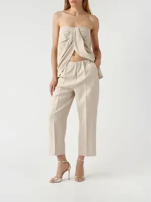Liviana Conti Linen Blend Cropped Trousers