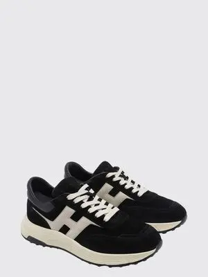 Hogan Hyperlight Suede Leather Sneakers With Chunky Sole - Black