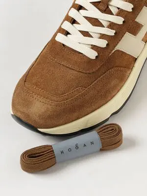 Hogan Hyperlight Suede Leather Sneakers With Chunky Sole - Earth
