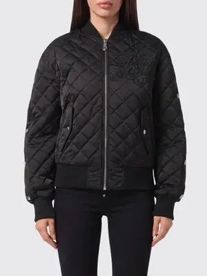 Philipp Plein Cropped Quilted Nylon Bomber Jacket With Embroidered Collar