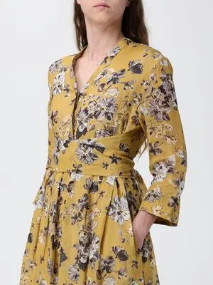 Max Mara Floral Ramie Midi Dress