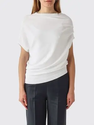 Liviana Conti Draped Viscose Top - White