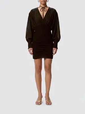 Pinko Viscose Blend Mini Dress - Brown