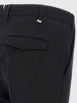 PT TORINO Slim Fit Tailored Trousers In Stretch Virgin Wool - Black