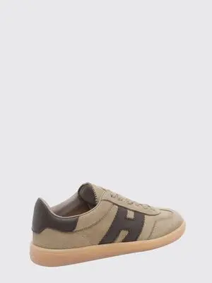 Hogan Smooth And Suede Calfskin Sneakers With H Logo - Beige