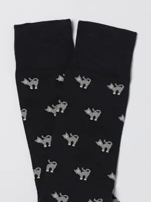 Paul Smith Patterned Crew Socks - Blue