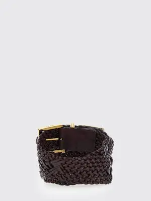 Etro High Adjustable Woven Calf Leather Belt With Buckle - Brown