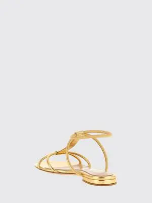 GIANVITO ROSSI Lilo Laminated Nappa T-strap Low-heel Sandals