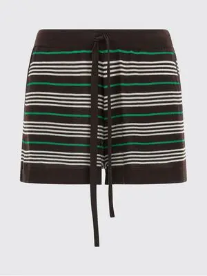 PAROSH Striped Knit Shorts With Drawstring Waist