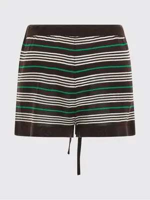 PAROSH Striped Knit Shorts With Drawstring Waist