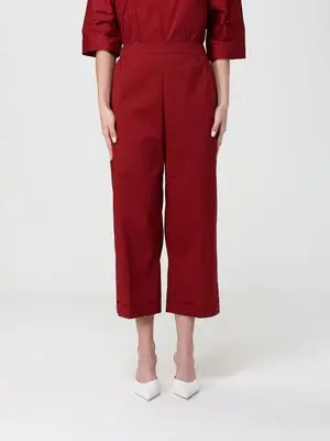 Liviana Conti Claude Cotton Blend Cropped Fit Trousers - Brown