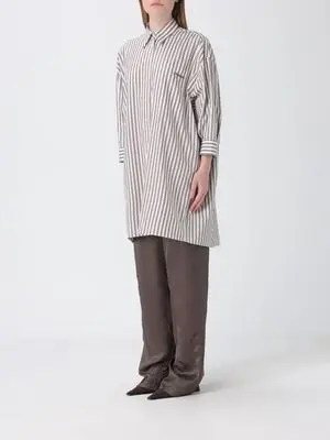 Brunello Cucinelli Striped Cotton And Silk Casual Shirt