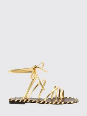GIANVITO ROSSI Moroccan Ankle-tie Laminated Nappa Sandals - Gold