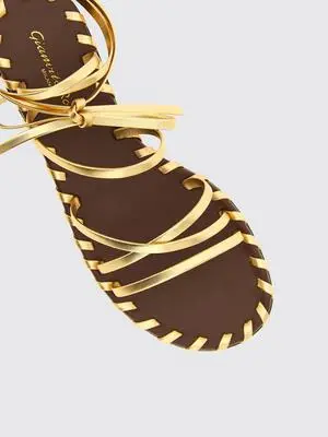 GIANVITO ROSSI Moroccan Ankle-tie Laminated Nappa Sandals