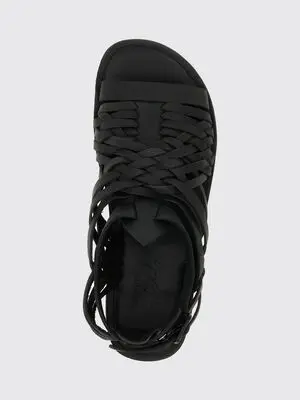 Yohji Yamamoto Woven Leather Sandals With Ankle Strap