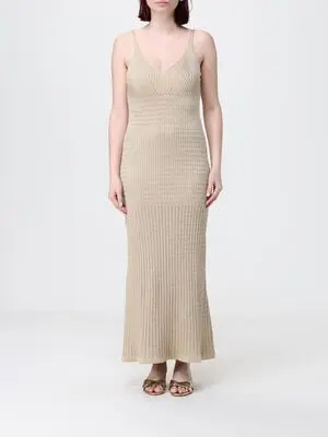 TWINSET Viscose Blend Midi Dress - Sand