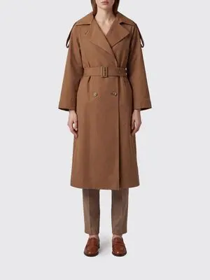 Herno Knee-length Single-breasted Trench Coat In Water-repellent Cotton Blend - Camel