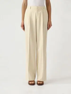 PT TORINO Cotton Palazzo Trousers - Cream
