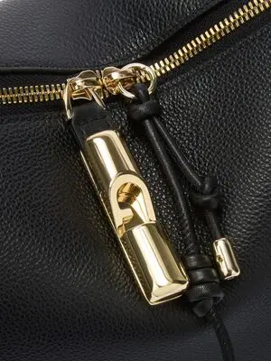 Furla Debby Grained Calfskin Leather Shoulder Bag With Adjustable Handle
