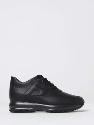 Hogan Interactive Low-top Calfskin Sneakers With H Logo - Black