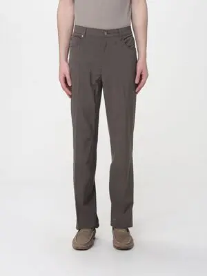 Emporio Armani Cotton Blend Trousers - Brown