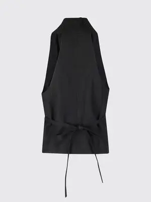 TELA Single Breasted Cotton Blend Vest - Black