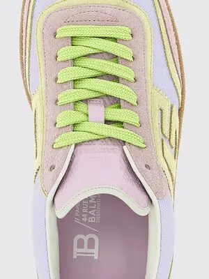 Balmain Swan Suede And Mesh Sneakers