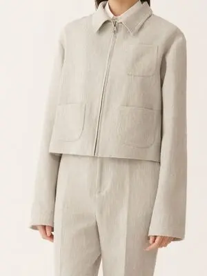 Fabiana Filippi Cotton And Virgin Wool Shirt Jacket - Ice