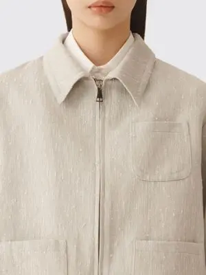 Fabiana Filippi Cotton And Virgin Wool Shirt Jacket - Ice