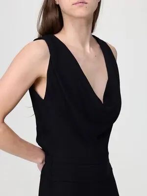 Elisabetta Franchi Sleeveless Cowl Neck Midi Dress - Black