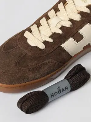 Hogan Smooth And Suede Calfskin Sneakers With H Logo - Brown