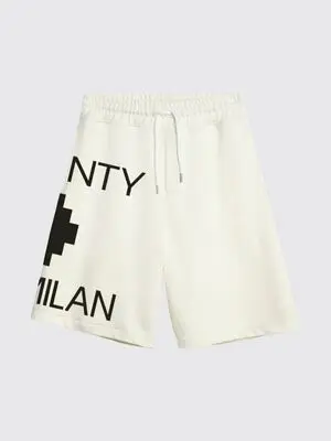 COUNTY OF MILAN Cotton Jogging Shorts With Logo Detail - Ivory