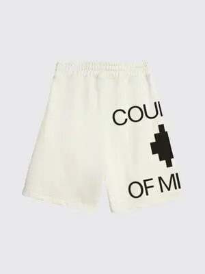 COUNTY OF MILAN Cotton Jogging Shorts With Logo Detail - Ivory
