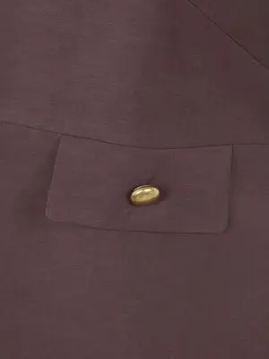 PAROSH P.a.r.o.s.h. Off-the-shoulder Linen Blend Sheath Mini Dress - Brown