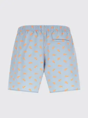Lacoste Polyester Swim Shorts With All-over Logo Print - Blue