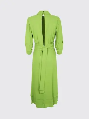 Elisabetta Franchi Midi Dress With Ruffled Hem - Green